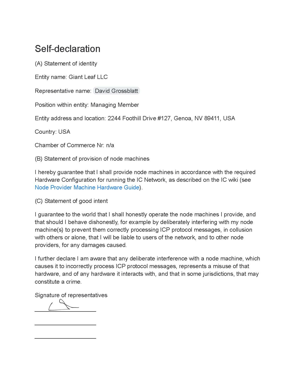File:ICP Self-Declaration Form 20240913 signed.pdf - Internet Computer Wiki
