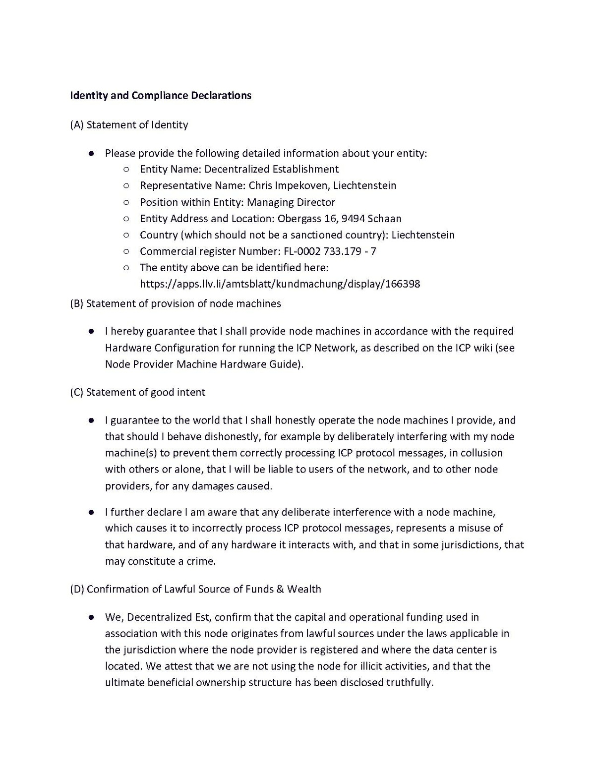File:Identity and Compliance Declarations Decentralized Corrected.pdf - Internet Computer Wiki